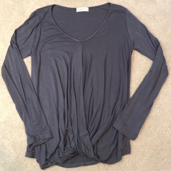 Ginger G | Tops | Ginger G Small Grey Long Sleeve Bubble Top | Poshmark